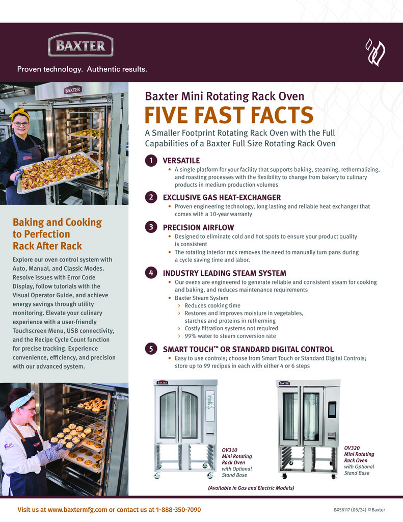 Baxter Mini Rack Ovens | HRI, Inc.