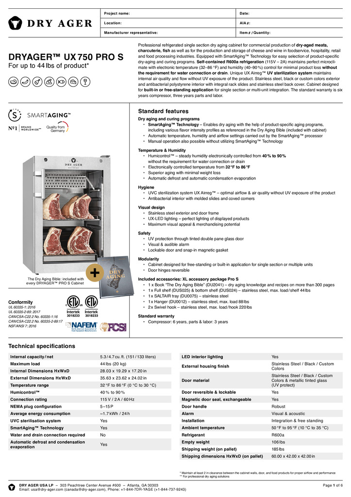 DRYAGER UX 750 Pro S | HRI, Inc.